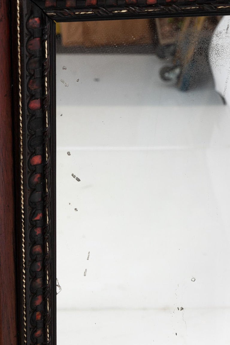 Victorian Fabric Covered Mirror For Sale at 1stDibs