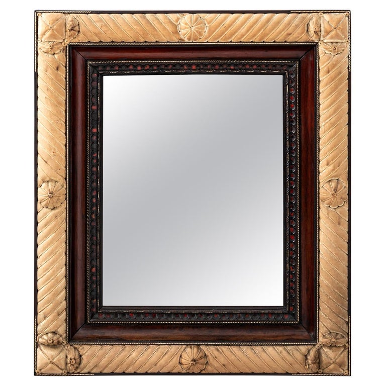Victorian Fabric Covered Mirror For Sale at 1stDibs