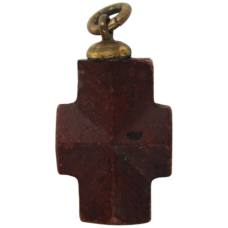 Victorian Fairy Cross Staurolite Crystal Pendant For Sale at 1stDibs