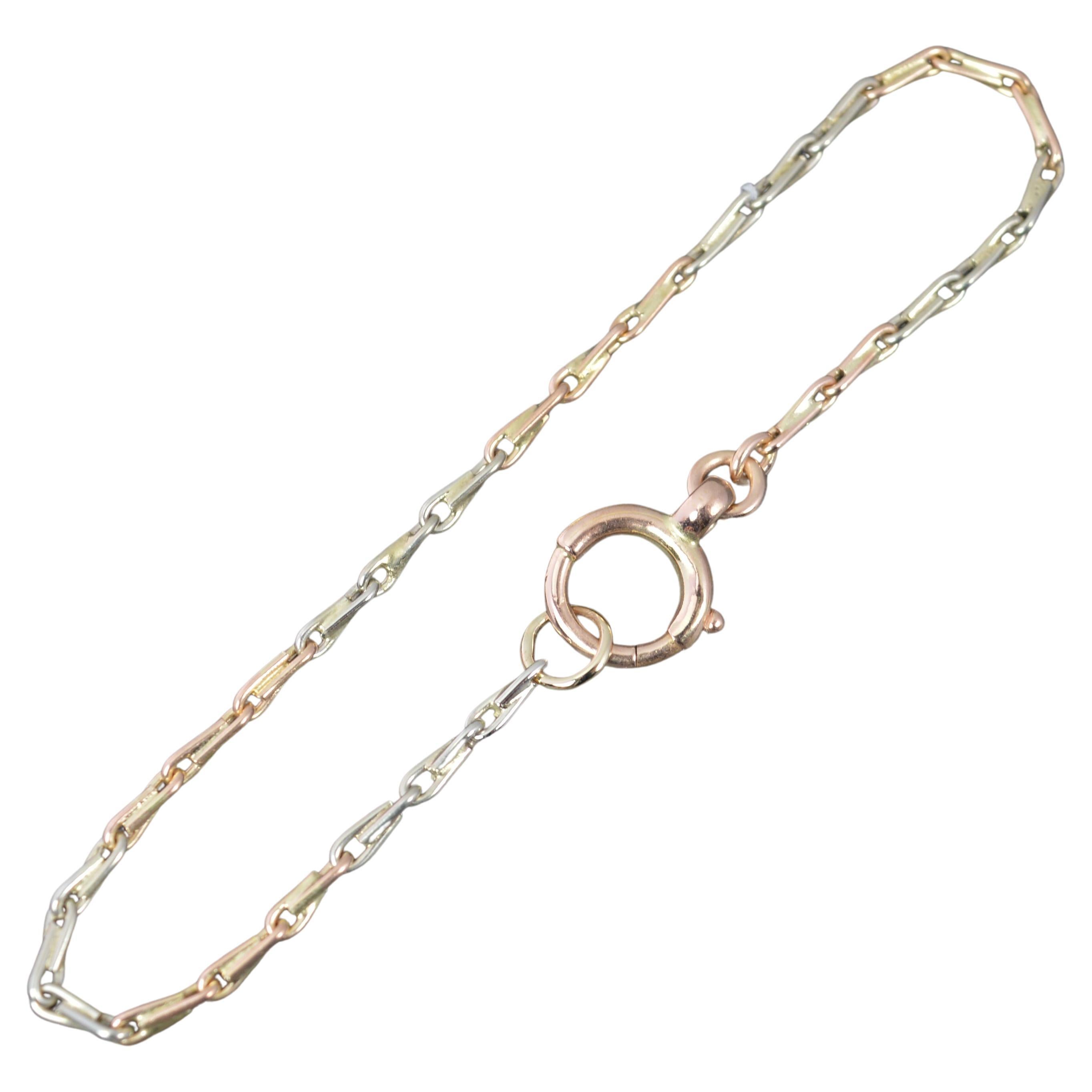 Old World Chain 18 Karat Two-Tone White/Yellow Gold Fancy Anchor Link ...