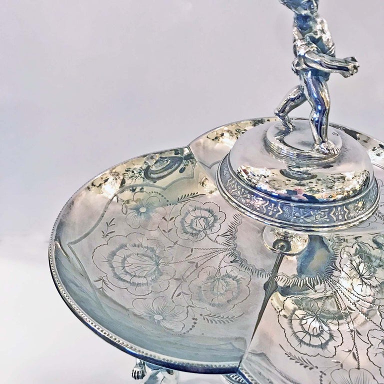 Victorian Figural Silver Plated Centerpiece For Sale at 1stDibs