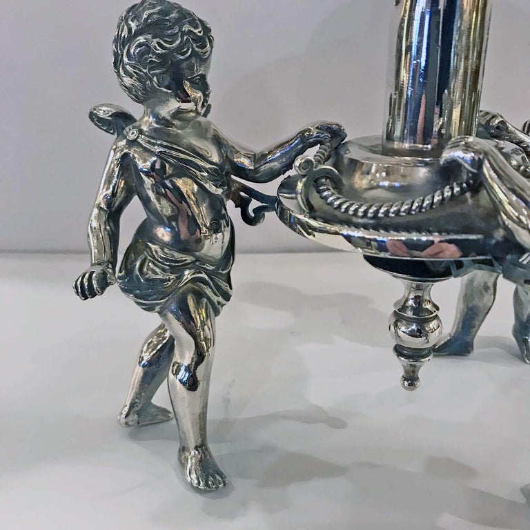 Victorian Figural Silver Plated Centerpiece For Sale at 1stDibs