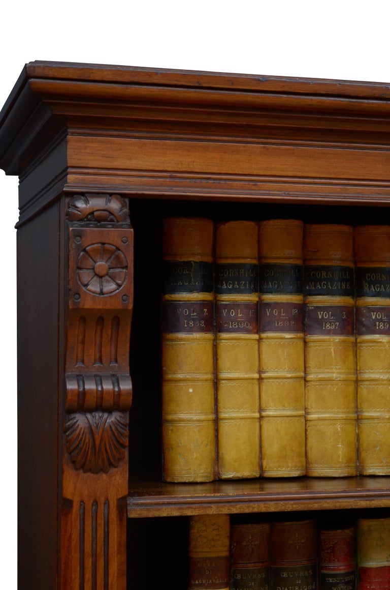 Victorian Figured Walnut Open Bookcase For Sale at 1stDibs