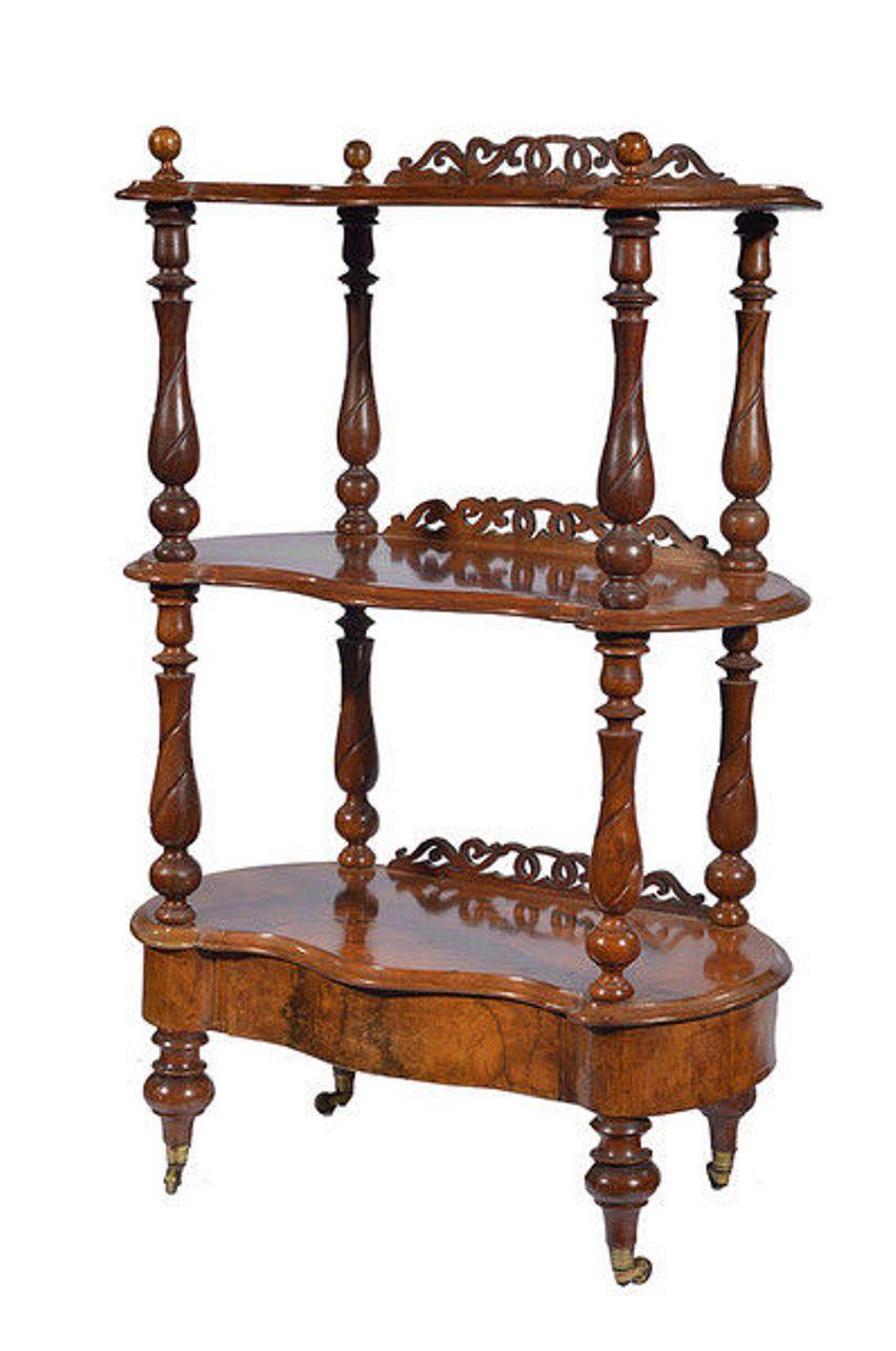 Victorian Figured Walnut Whatnot with a Concealed Drawer For Sale at ...