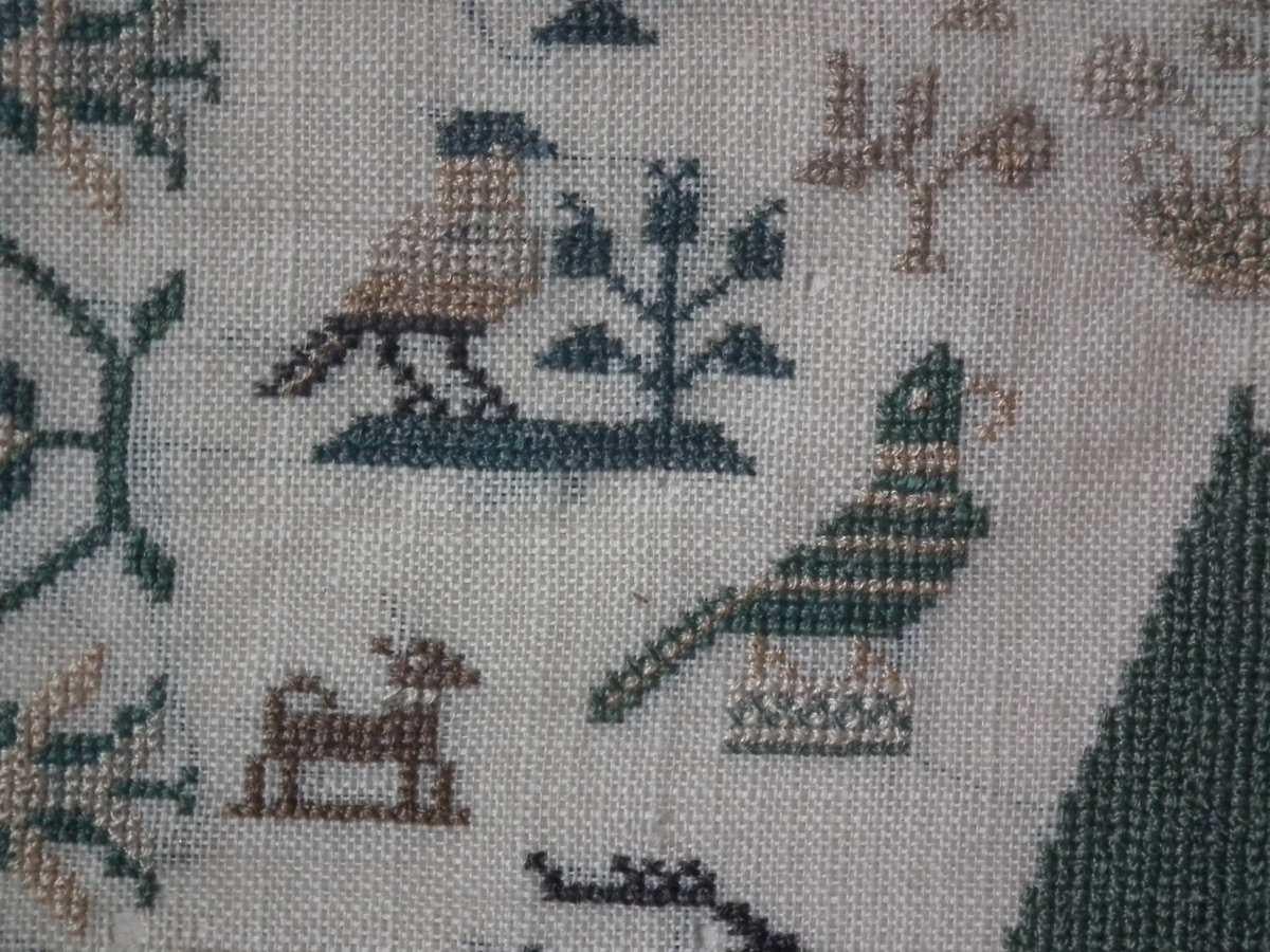 Victorian Folk Art Textile Sampler, Dated 1840 by Esther Nunn at ...