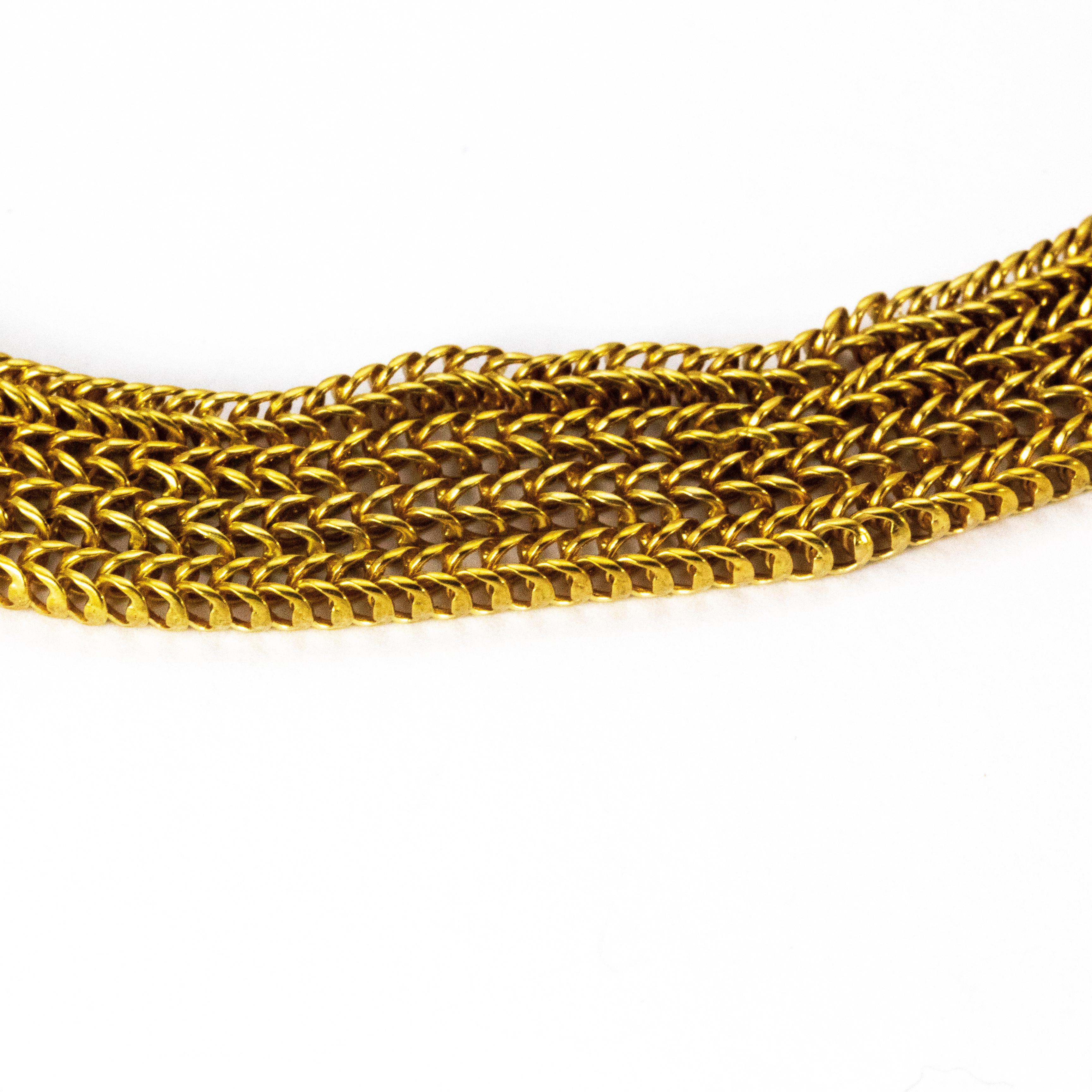 Victorian Four Strand Chain Gold Bracelet at 1stDibs