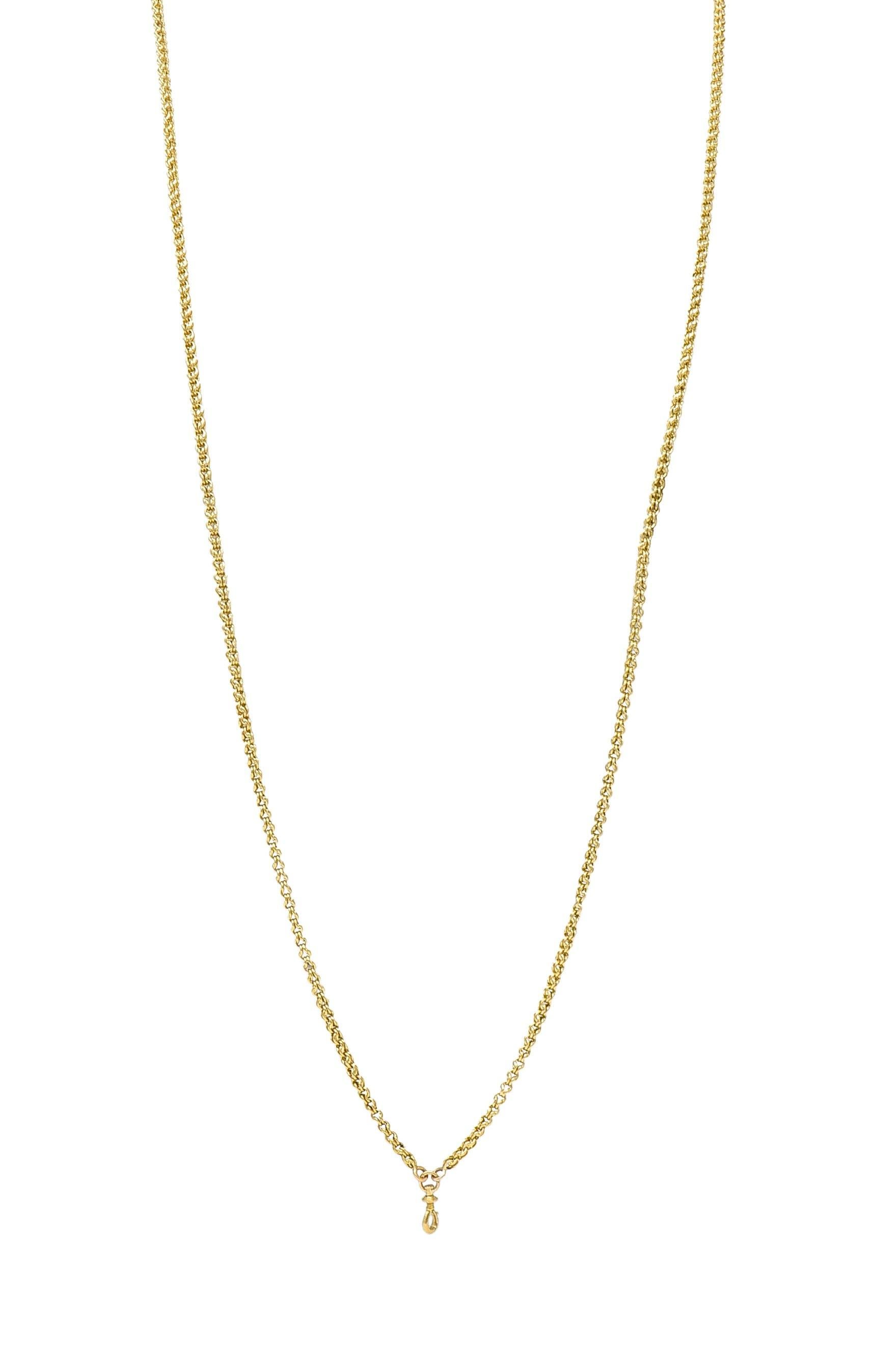 Victorian French 18 Karat Yellow Gold Double Cable Link Fob Chain ...