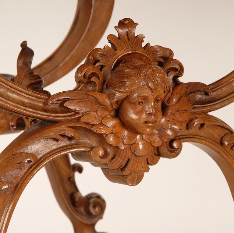 Victorian Carved Walnut Putto Footstool Baroque Ottoman French Country ...