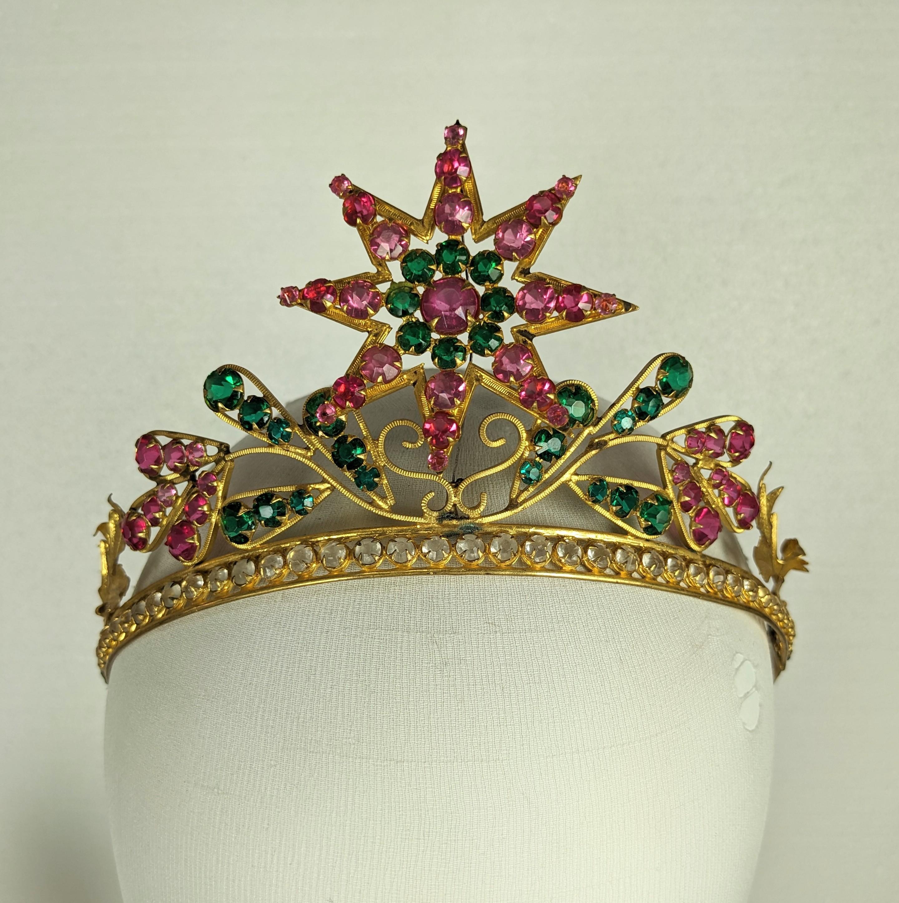 Victorian French Tremblant Jeweled Star Tiara For Sale at 1stDibs