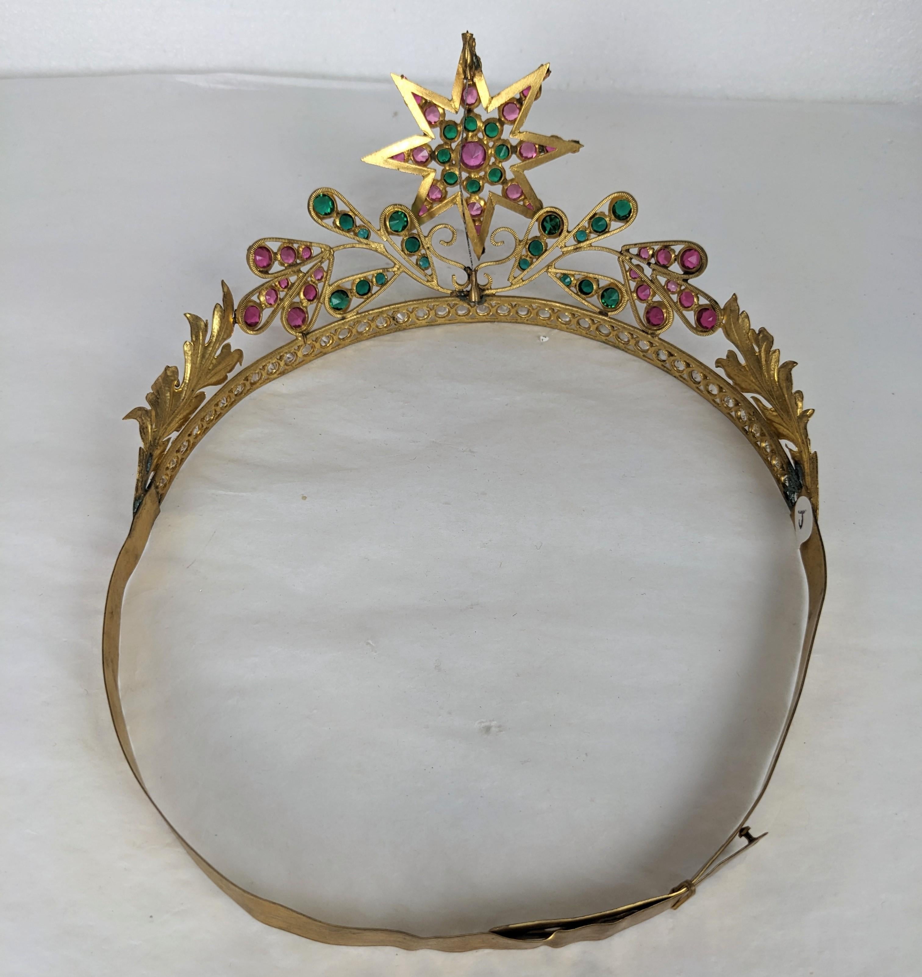 Victorian French Tremblant Jeweled Star Tiara For Sale at 1stDibs