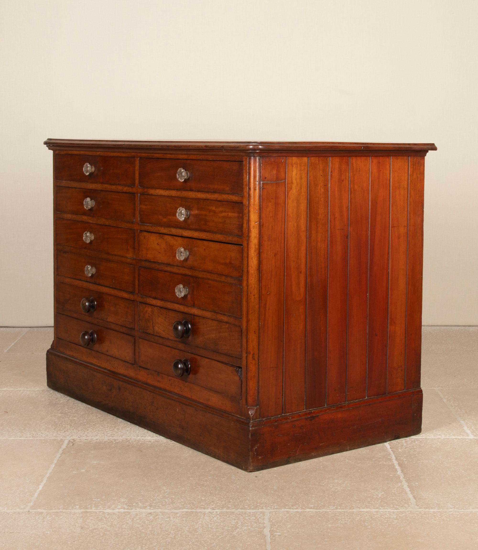 Victorian Fruitwood Haberdashery Chest of Drawers For Sale at 1stDibs