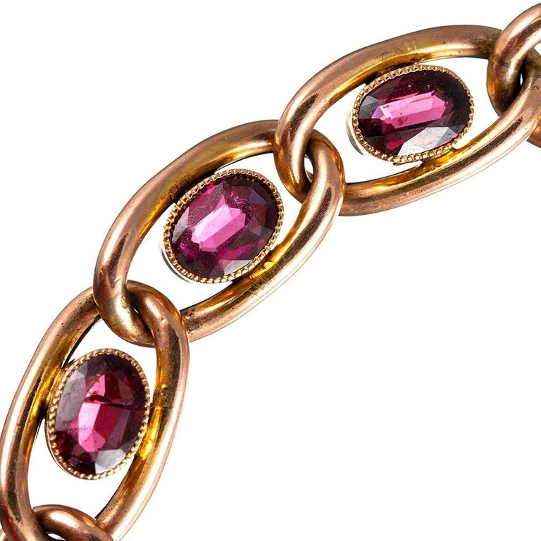 Victorian Heat Lock Garnet Gate Gold Bracelet at 1stDibs | garnetgate ...