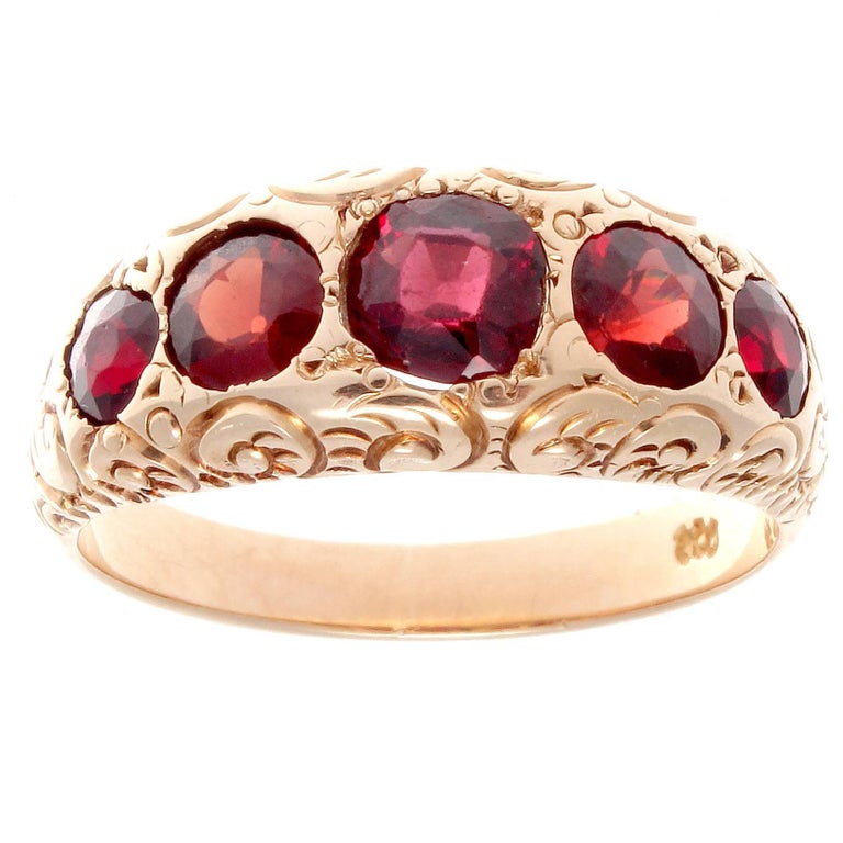 Victorian Garnet Gold Ring at 1stDibs