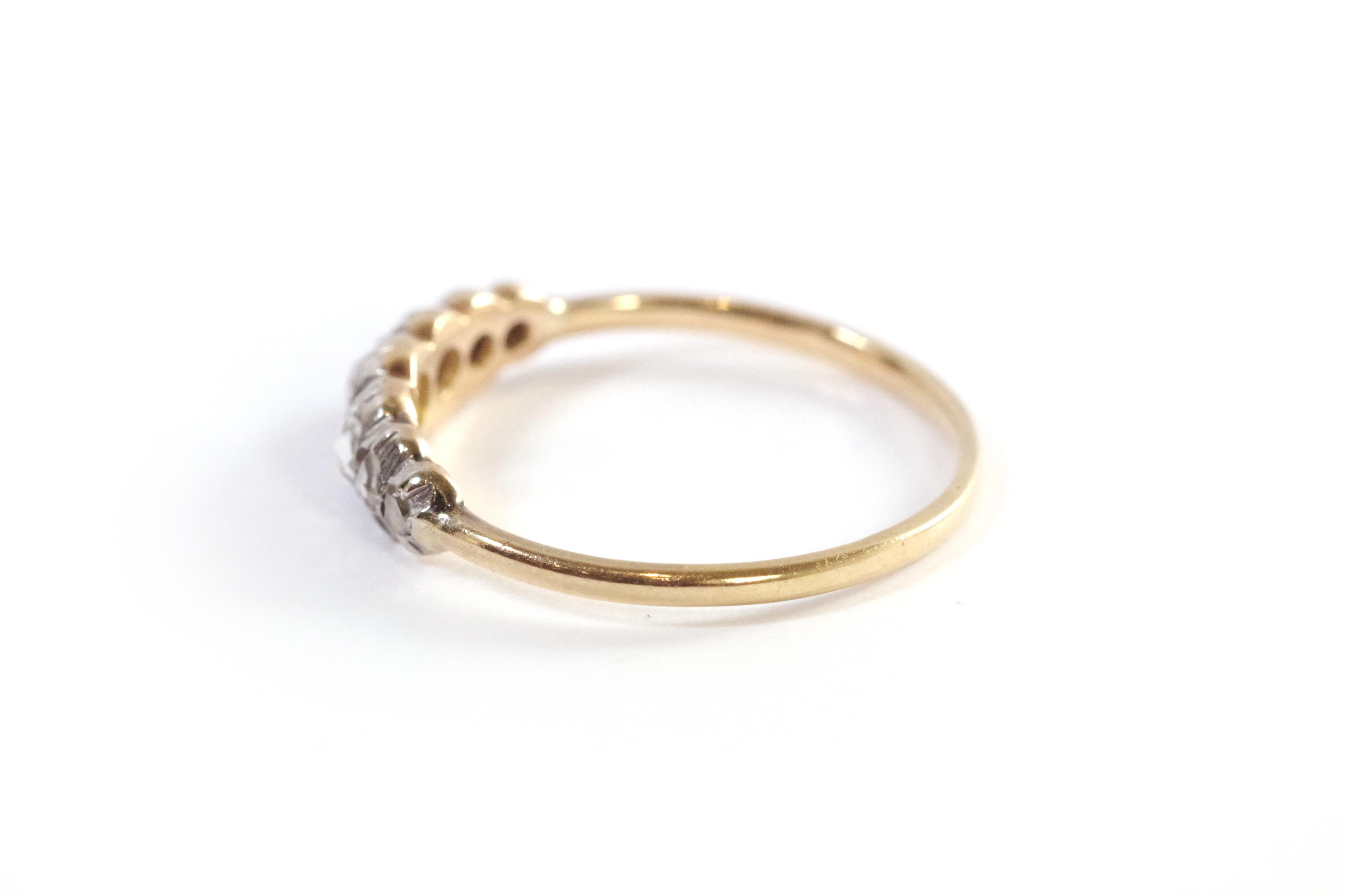 Victorian garter diamond ring in 18k gold and platinum For Sale at 1stDibs
