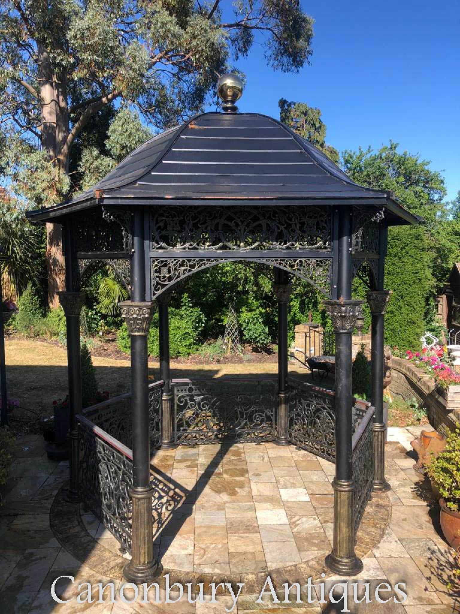 Victorian Gazebo Cast Iron Garden Pavillion Architectural Shade ...