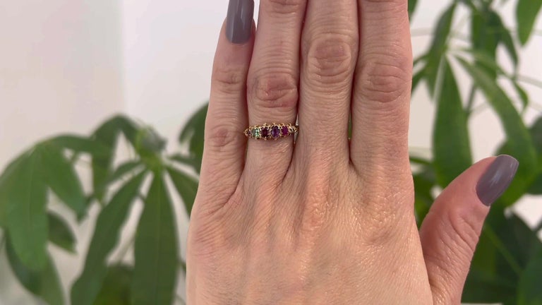 Victorian Gemstone 14k Yellow Gold Acrostic “Regard” Ring For Sale at ...