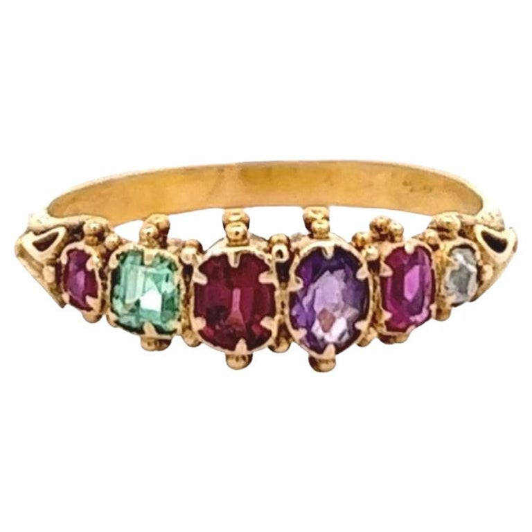 Victorian Gemstone 14k Yellow Gold Acrostic “Regard” Ring For Sale at ...