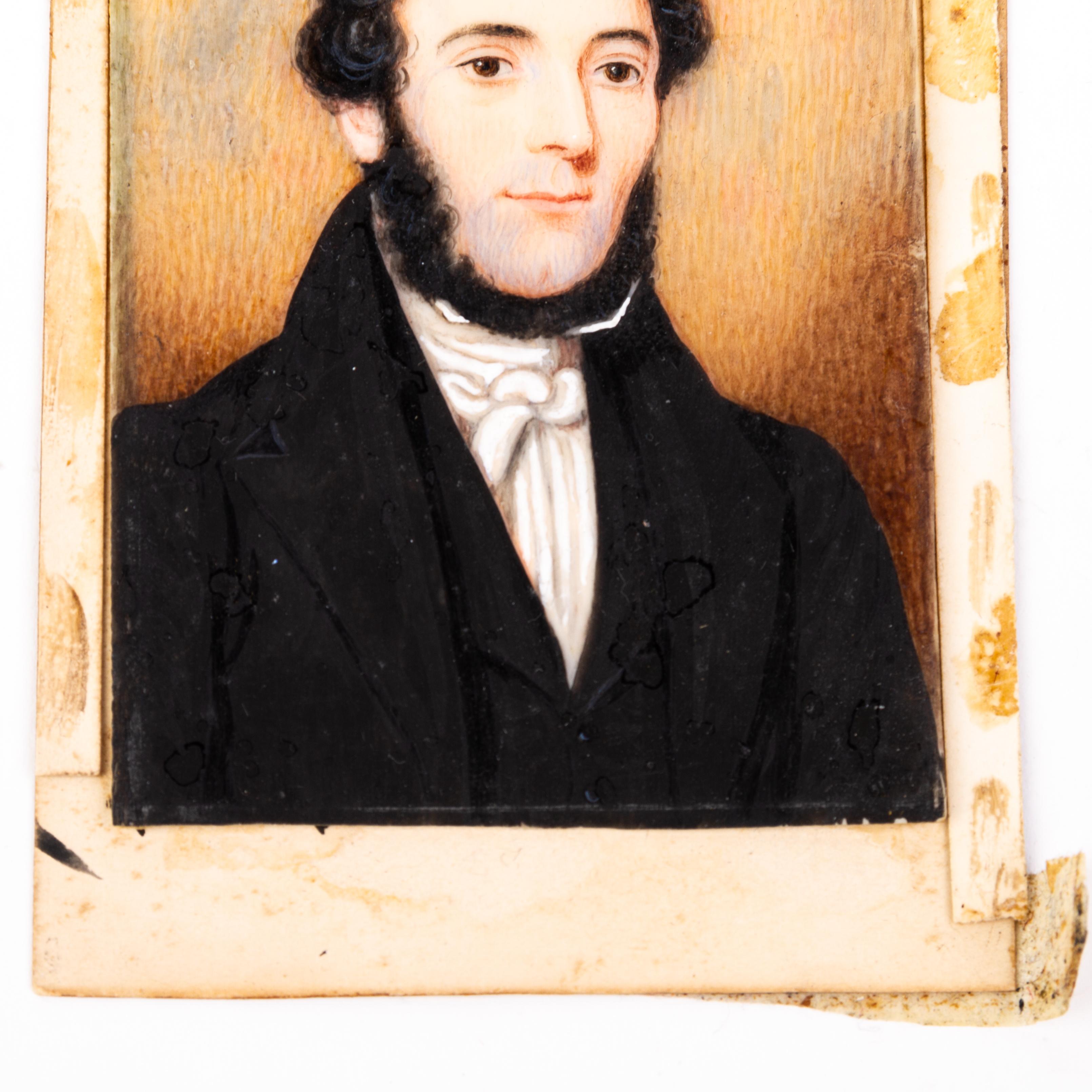 Victorian Gentleman Portrait Miniature Dated 1841 For Sale at 1stDibs