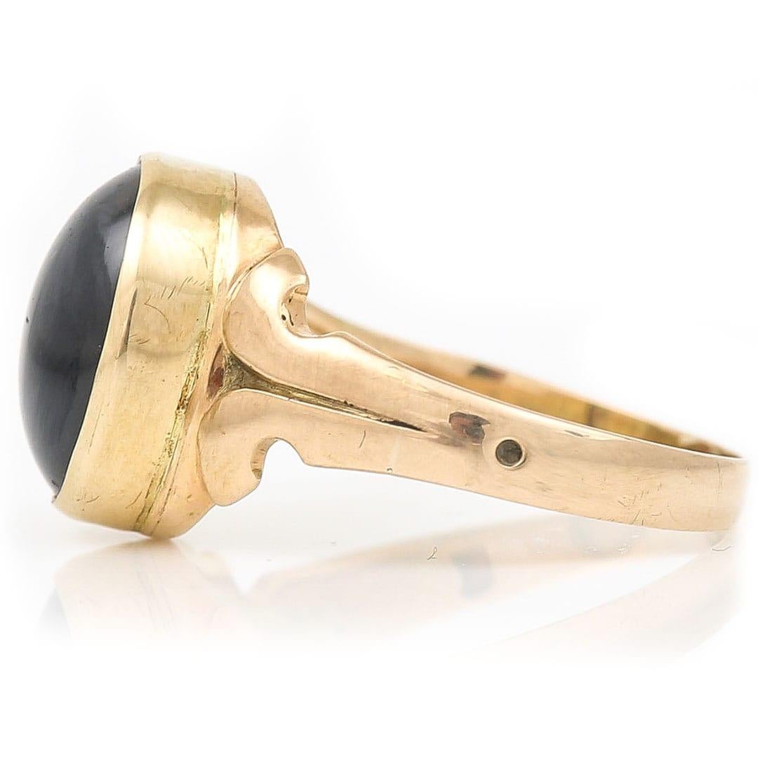 Victorian Gents 9ct Gold Blue Synthetic Star Sapphire Signet Ring ...