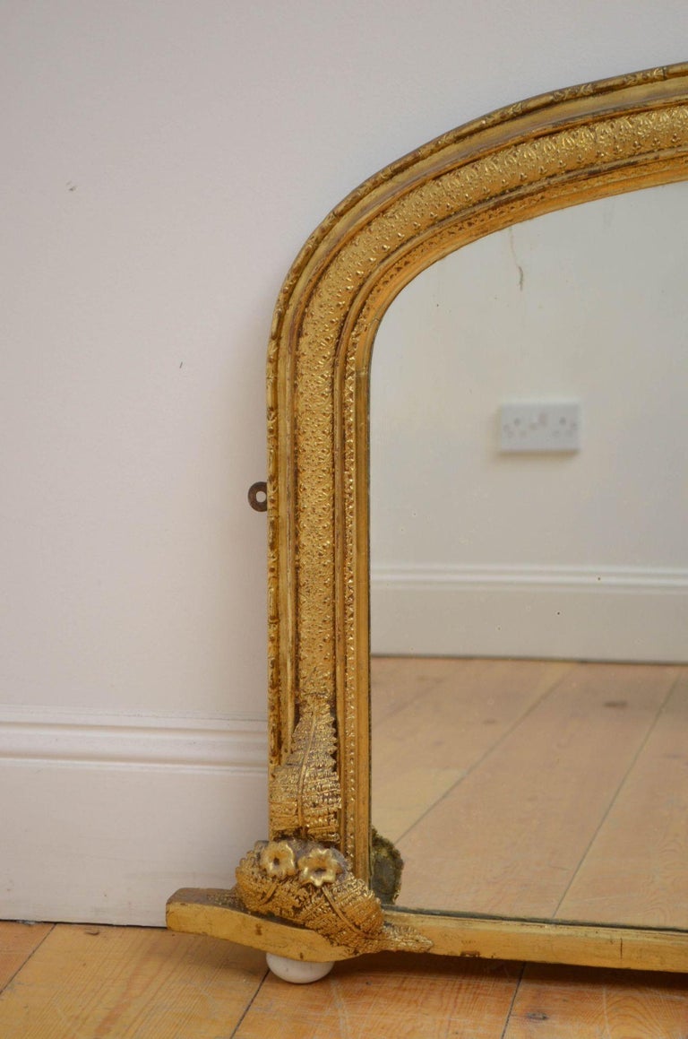 Victorian Gilded Mirror of Narrow Proportions For Sale at 1stDibs