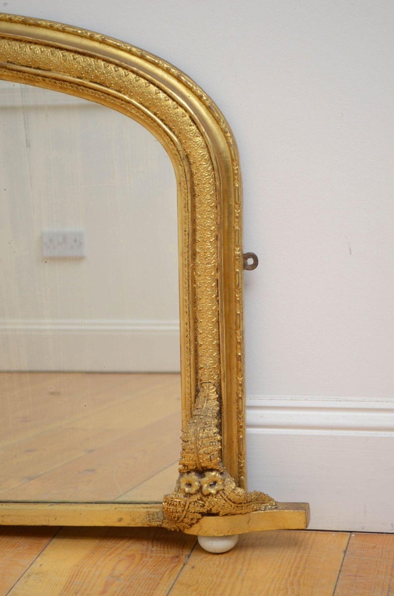 Victorian Gilded Mirror of Narrow Proportions For Sale at 1stDibs