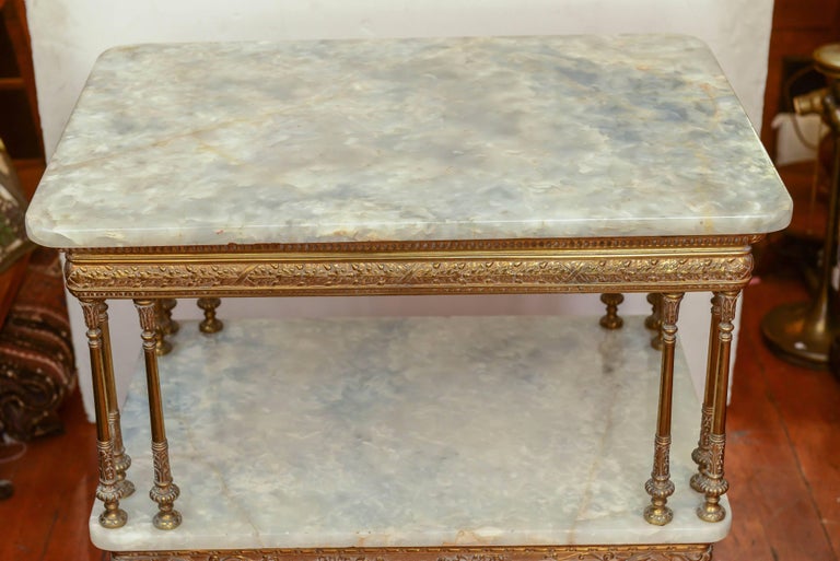 Victorian Gilt Bronze and Onyx Parlor Table at 1stDibs