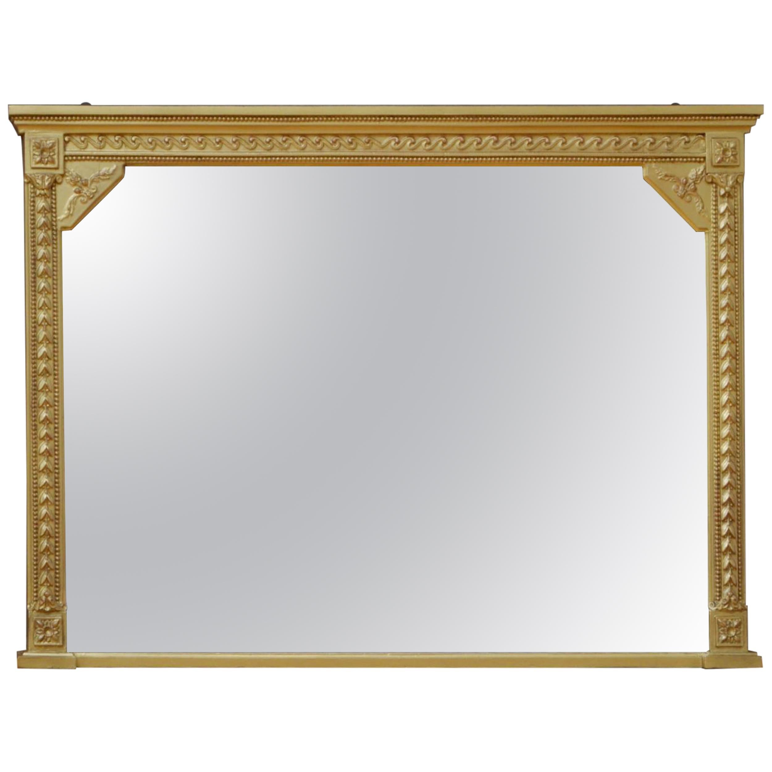 Very Large Gilt Overmantel or Over Mantle Mirror at 1stDibs