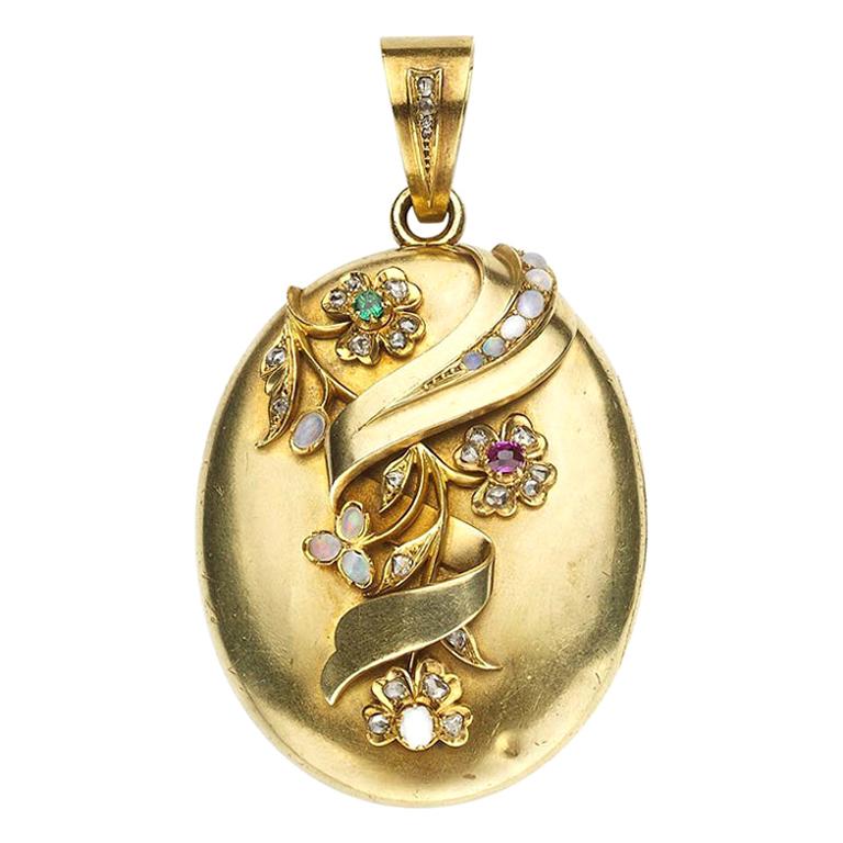 Victorian Gold and Gem Set Locket at 1stDibs