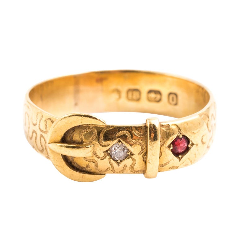 Victorian Gold Buckle Ring For Sale at 1stDibs | victorian buckle ring