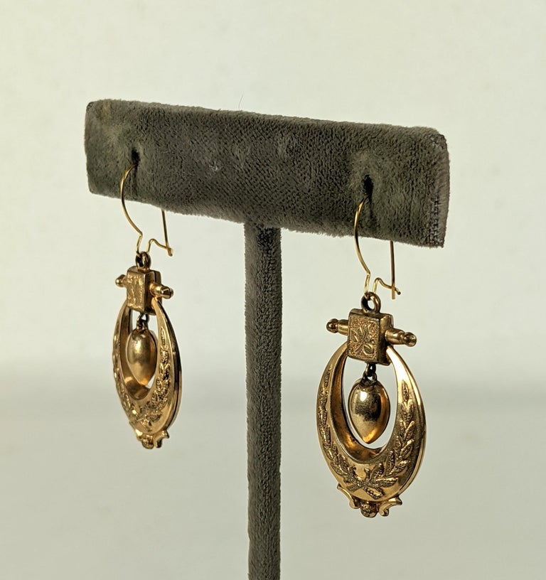 Victorian Gold Filled Dangle Earrings For Sale at 1stDibs