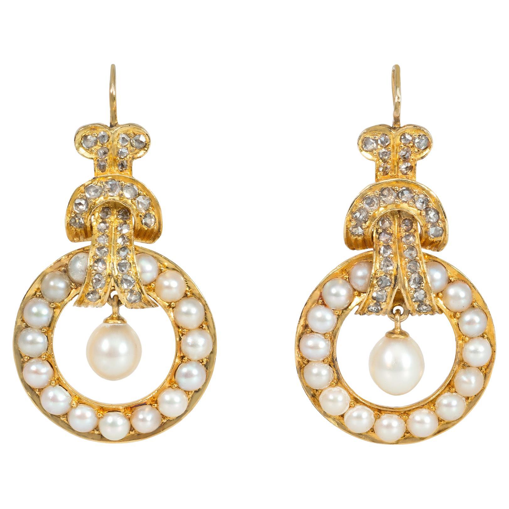 Georgian Diamond Articulated Pendeloque Earrings For Sale at 1stDibs