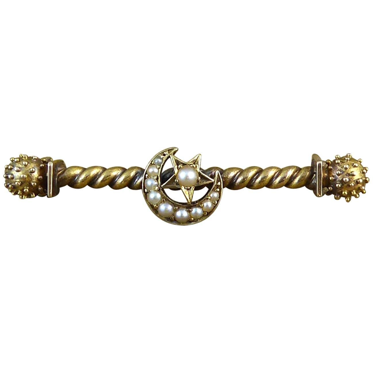 Victorian Opal and Diamond Crescent Brooch Circa 1890 at 1stDibs