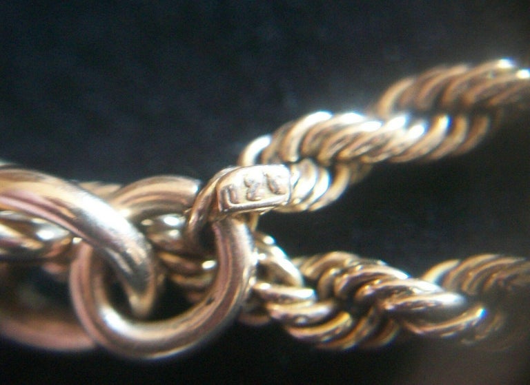 Victorian Gold Rope Twist Pocket Watch Chain / Necklace, U.S, circa ...