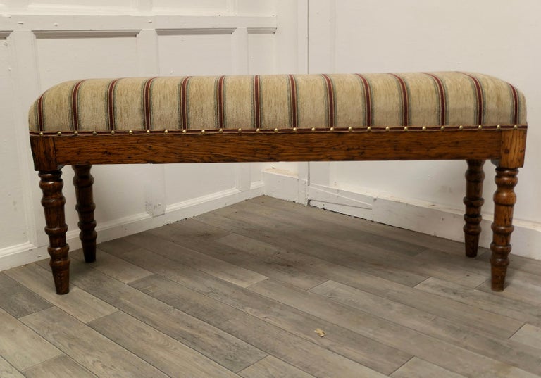 Victorian Golden Oak Arts and Crafts Long Window Stool For Sale at 1stDibs