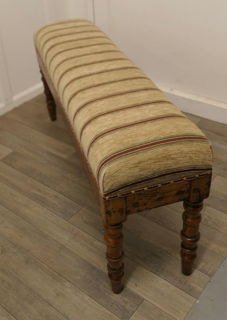 Victorian Golden Oak Arts and Crafts Long Window Stool For Sale at 1stDibs