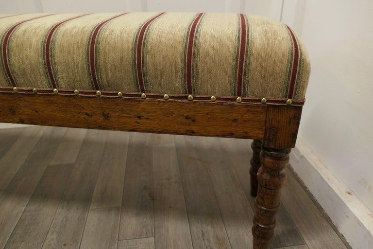 Victorian Golden Oak Arts and Crafts Long Window Stool For Sale at 1stDibs