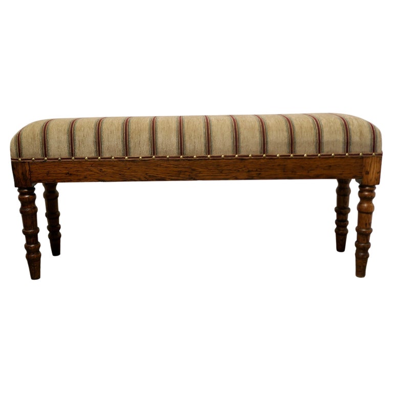 Victorian Golden Oak Arts and Crafts Long Window Stool For Sale at 1stDibs