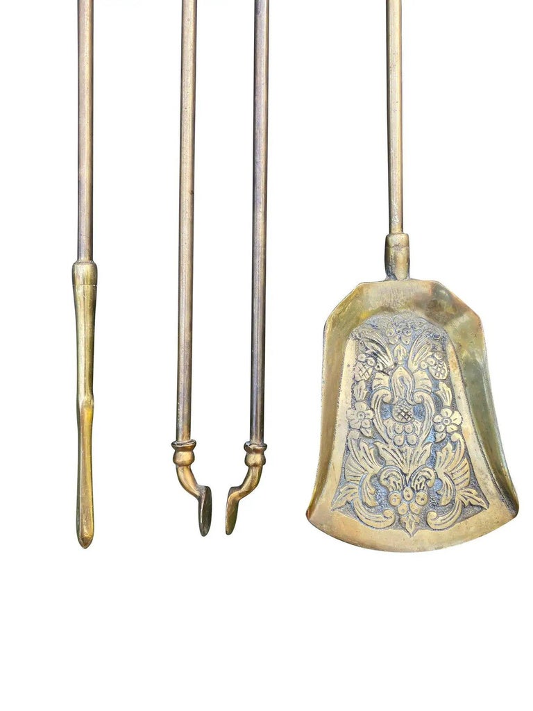 Victorian Gothic Brass Ball and Eagle Claw Motif Fire Companion Set at ...