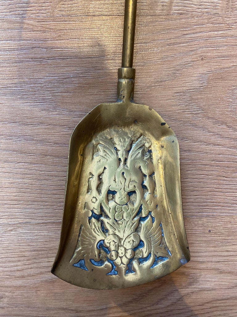 Victorian Gothic Brass Ball and Eagle Claw Motif Fire Companion Set For ...