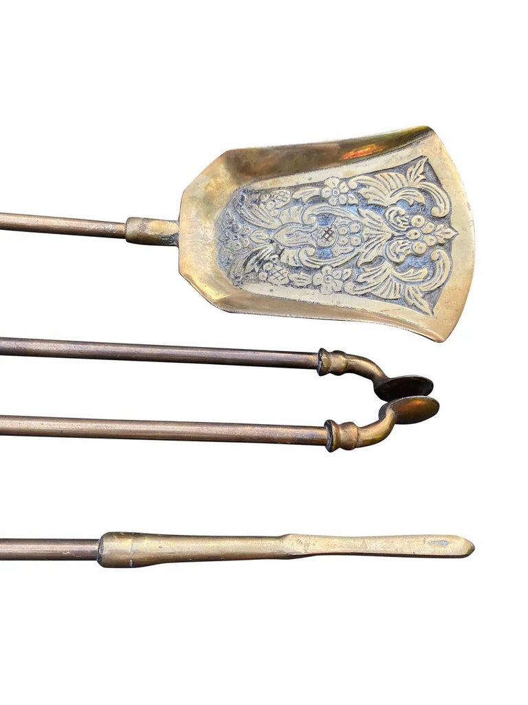 Victorian Gothic Brass Ball and Eagle Claw Motif Fire Companion Set at ...