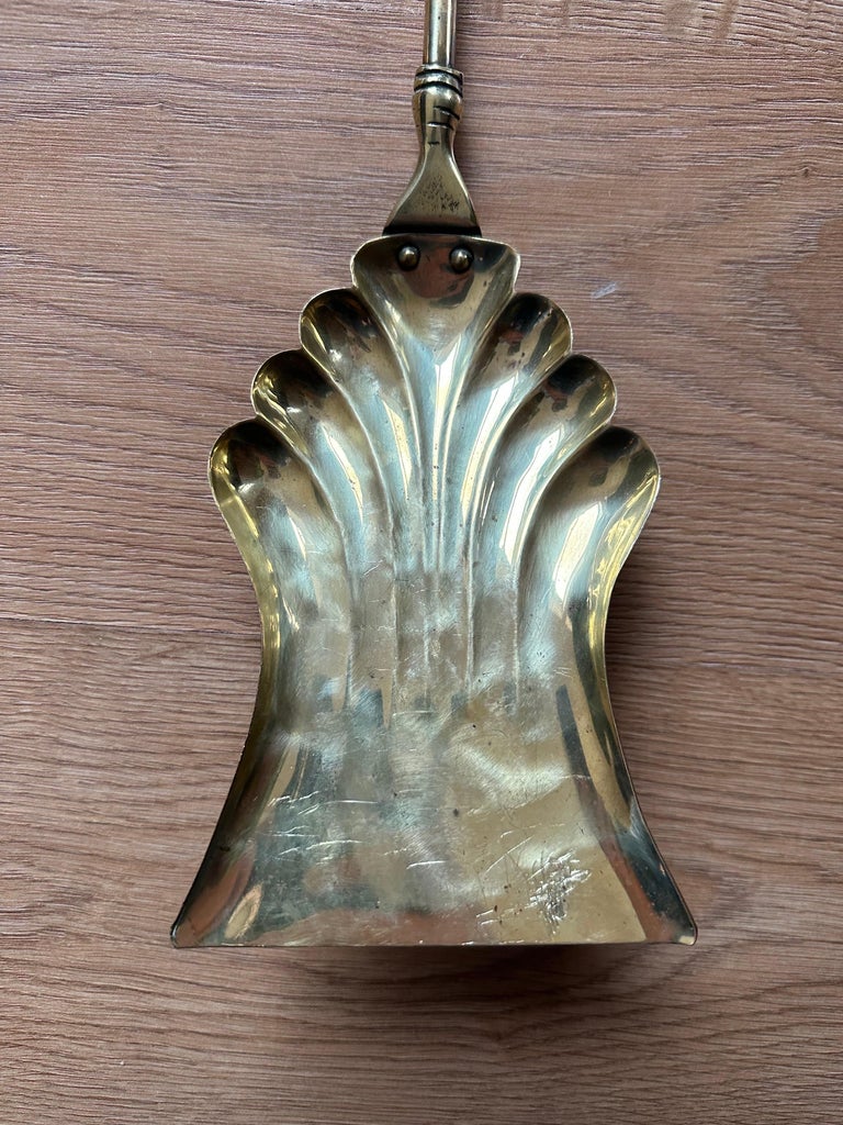 19th Century, Victorian Gothic Brass Fire Companion Set For Sale at 1stDibs