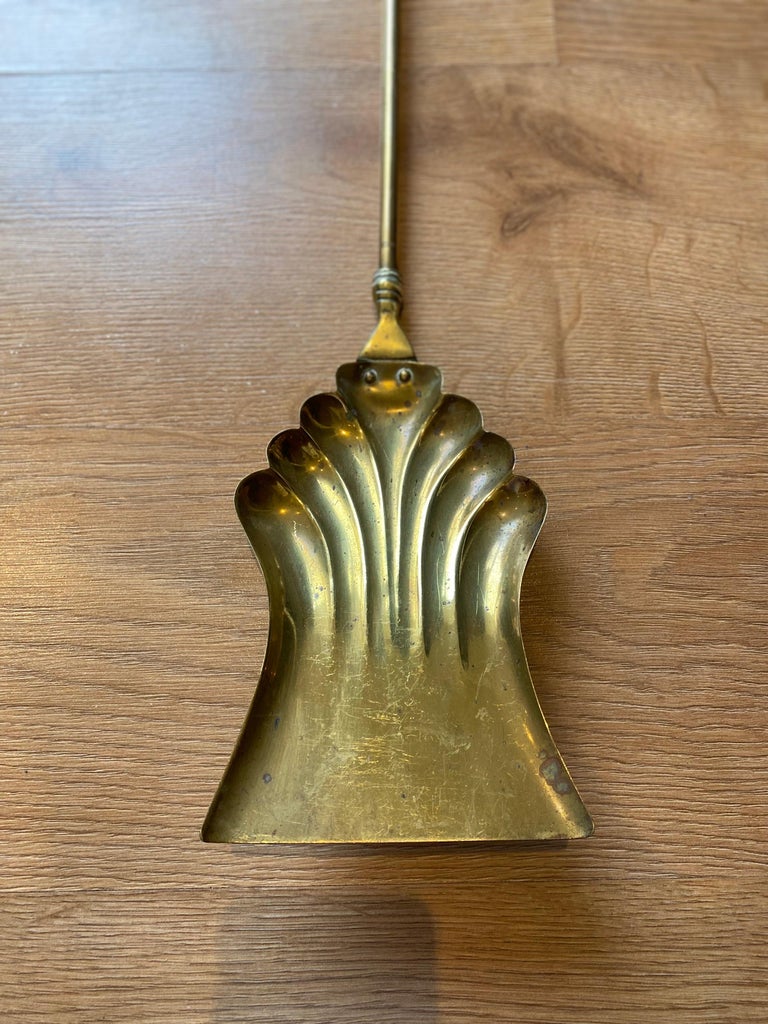 Victorian Gothic Brass Fire Companion Set, 19th Century For Sale at 1stDibs