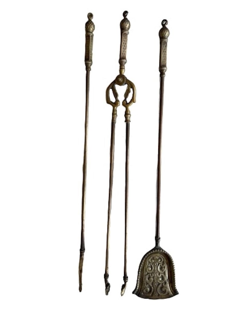 Victorian Gothic Floral Motif Fire Companion Set, 19th Century For Sale ...