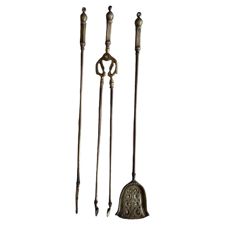 Victorian Gothic Floral Motif Fire Companion Set, 19th Century For Sale ...