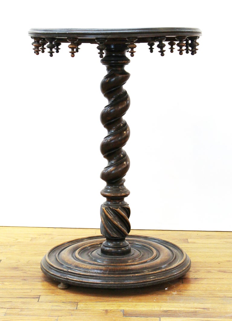 Victorian Gothic Revival Mahogany and Fruitwood Circular Center Table ...
