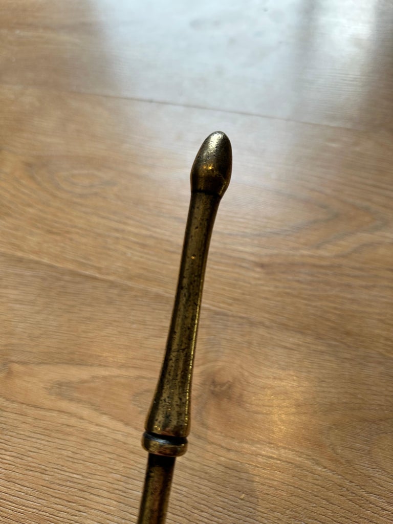 Victorian Gothic Solid Brass Fire Companion Set, Fireplace Tools, 19th ...