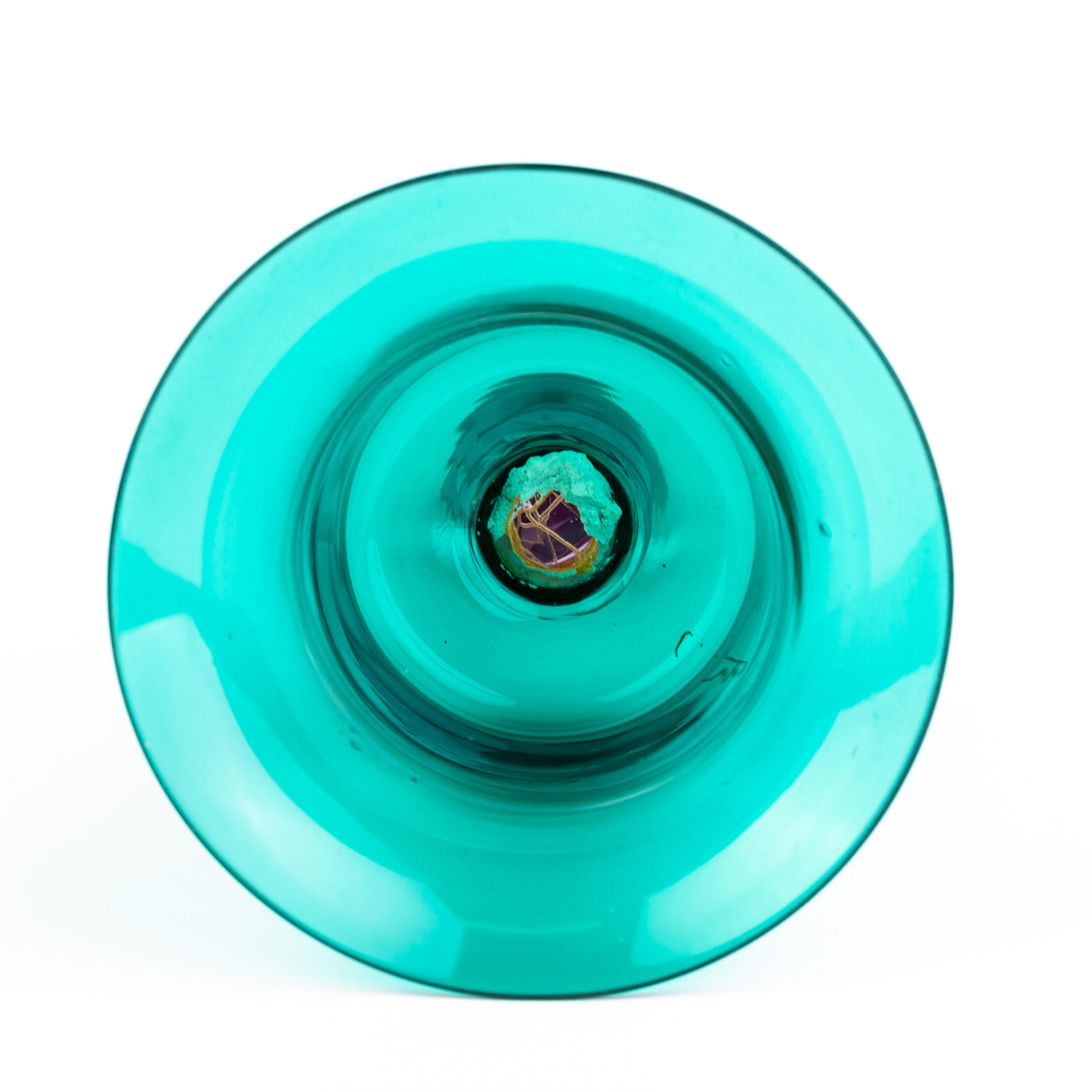 Victorian Green Glass Table Bell 19th Century For Sale at 1stDibs