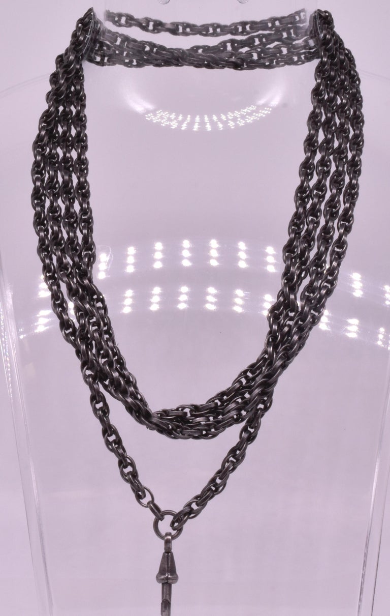 Victorian Gunmetal Fancy Link Chain, circa 1890 For Sale at 1stDibs