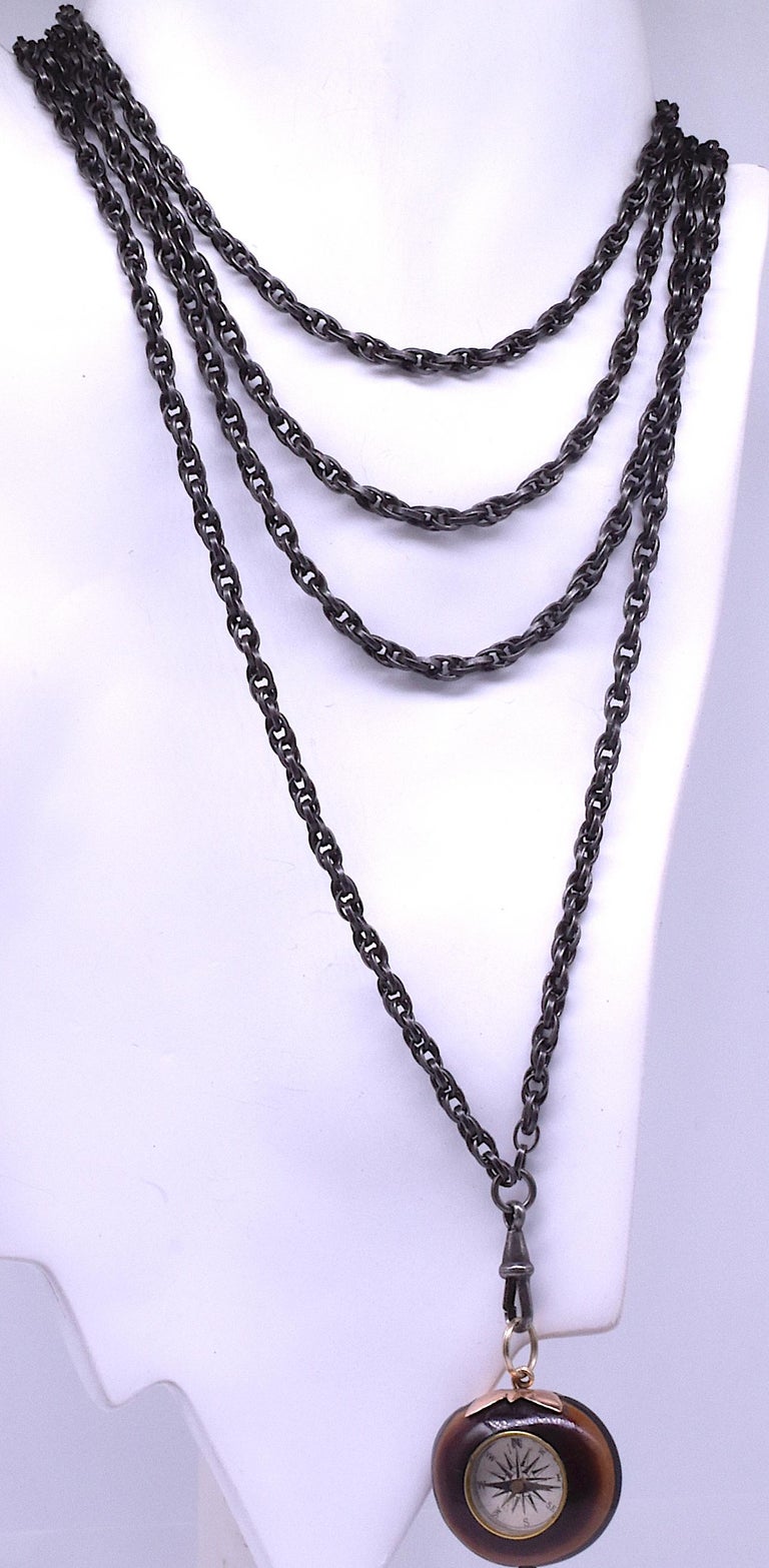 Victorian Gunmetal Fancy Link Chain, circa 1890 For Sale at 1stDibs