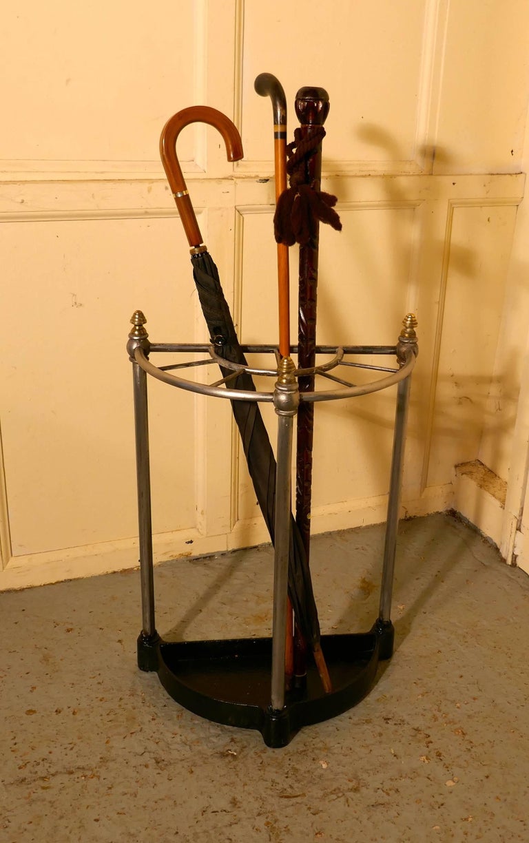 Victorian Half Round Steel and Iron Stick Stand or Umbrella Stand at ...
